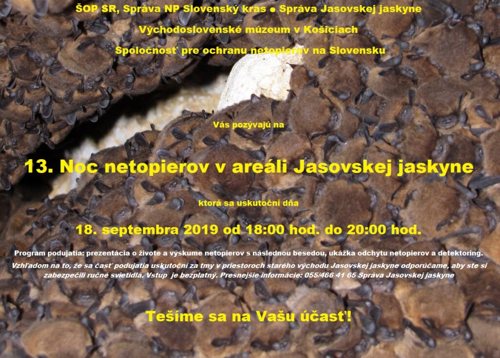 13. Noc netopierov v Jasovskej jaskyni - NP Slovenský kras